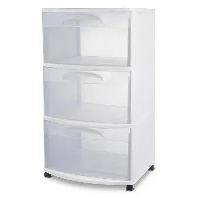 Sterilite Sterilite Three Drawer Wide Cart with Clear Drawers – Secondipity
