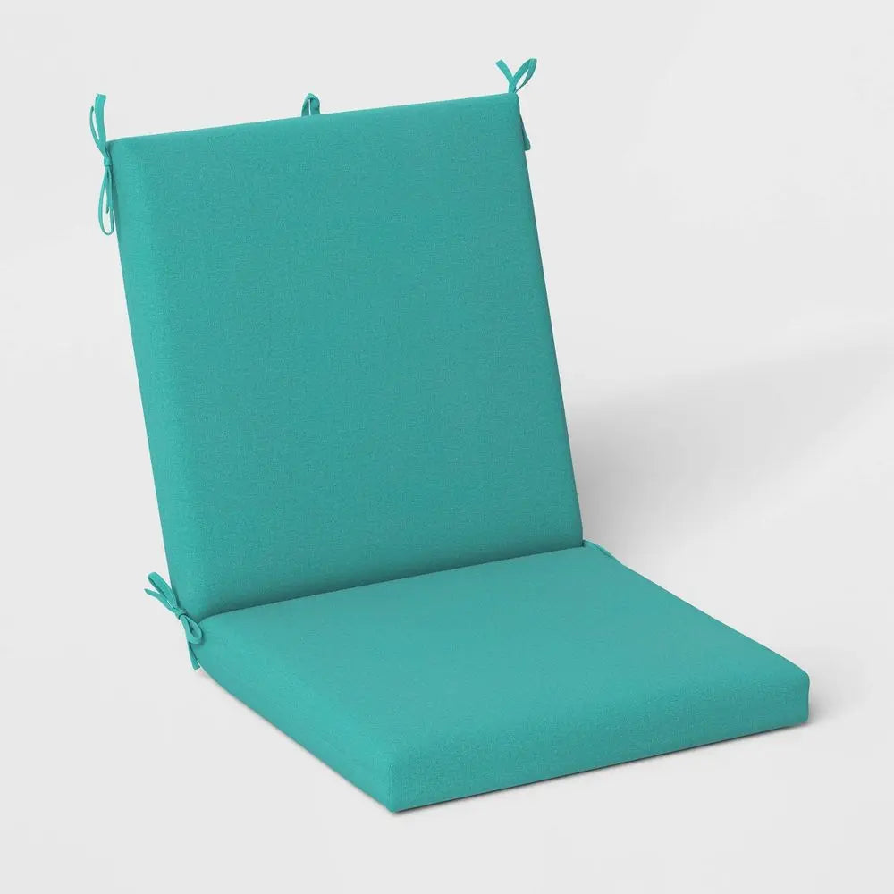 43"x21" Solid Woven Outdoor Chair Cushion Turquoise Blue - – Secondipity