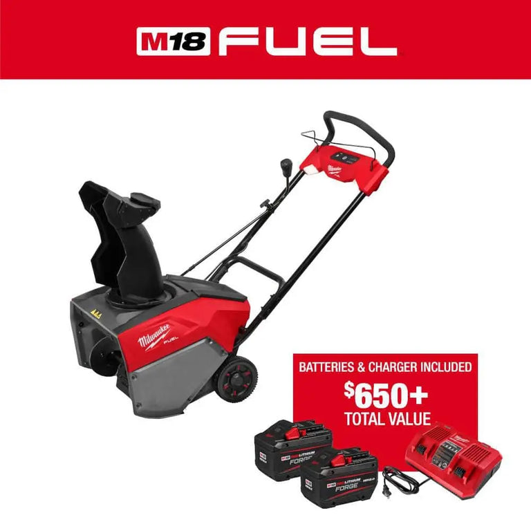 M18 FUEL 18V 21 in. Cordless Dual Battery Auger Propelled Single Stage ...