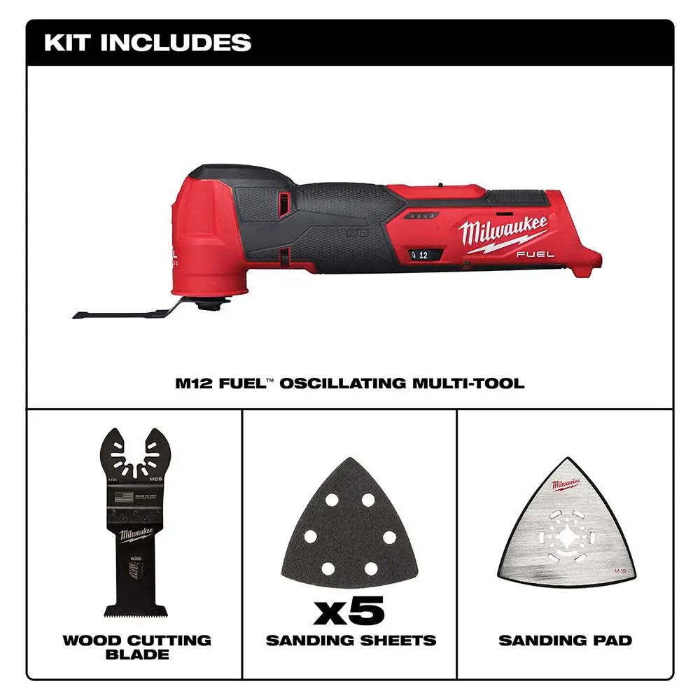 Milwaukee M12 FUEL 12-Volt Lithium-Ion Cordless Oscillating Multi-Tool ...
