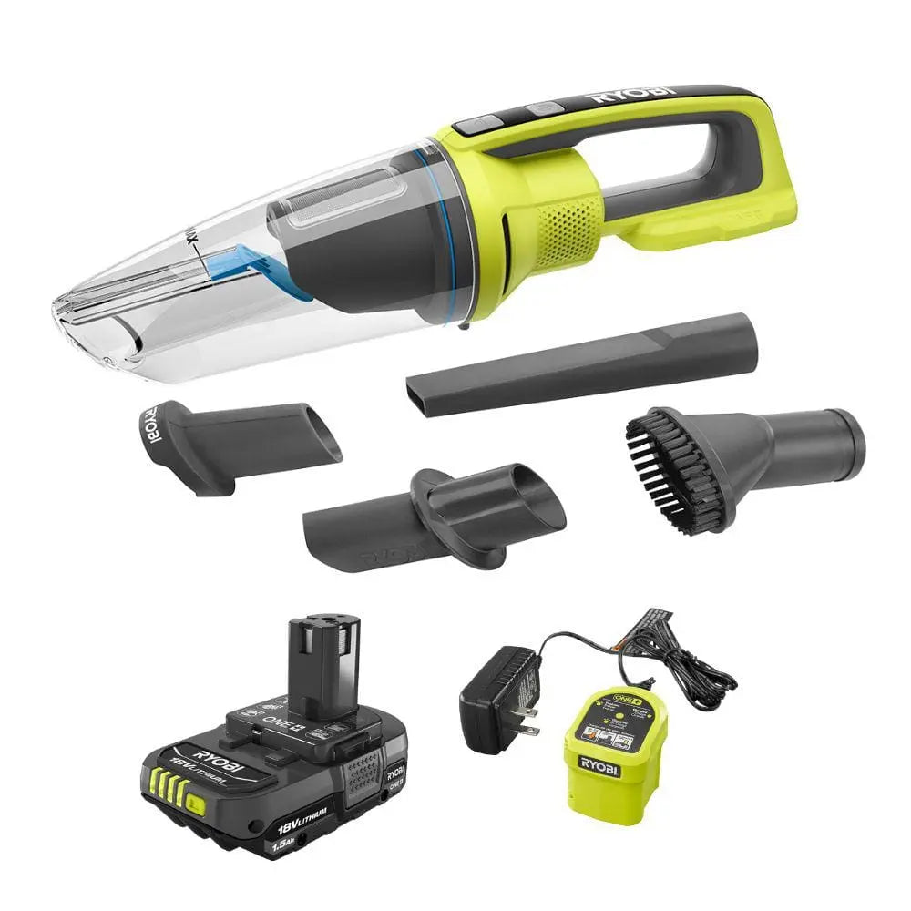 ONE+ 18V Cordless Wet/Dry Hand Vacuum Kit with 1.5 Ah Battery and ...