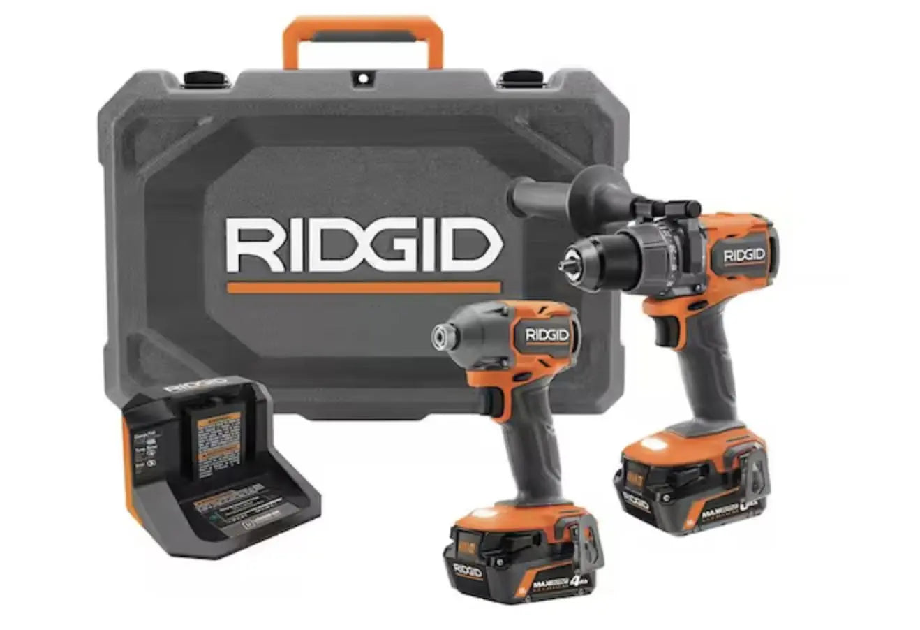 RIDGID 18V Brushless 2-Tool Combo Kit with 6.0 Ah and 4.0 Ah MAX Output ...