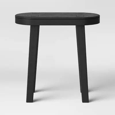 Threshold Open Box - Woodland Tall Carved Wood Table Black - Threshold ...