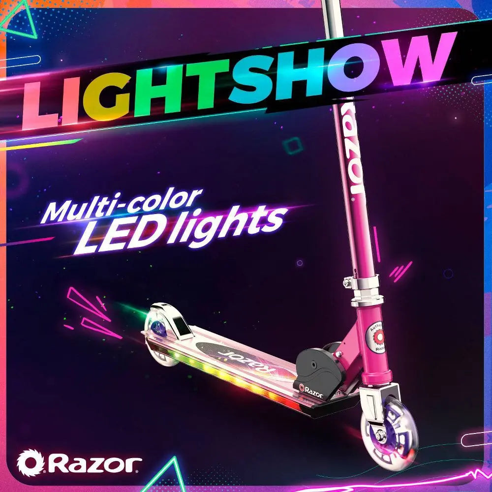Razor Razor A+ 2 Wheel Scooter with LED Lights - Magenta – Secondipity